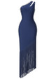 One Shoulder Crystal Dress Blue - Luxe Sequin Dresses and Luxe Party ...