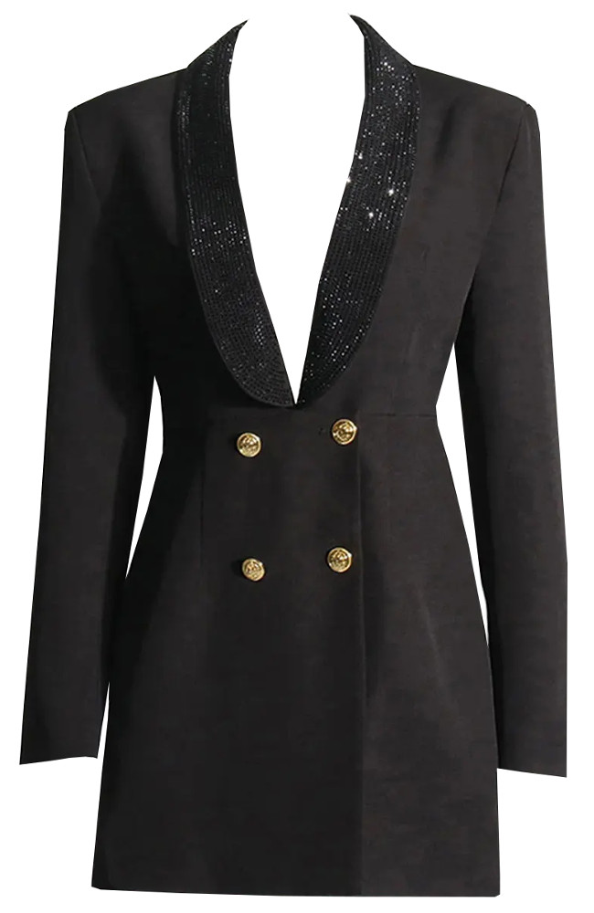 Embellished Backless Blazer Dress Red - Luxe Blazer Dresses and Luxe ...
