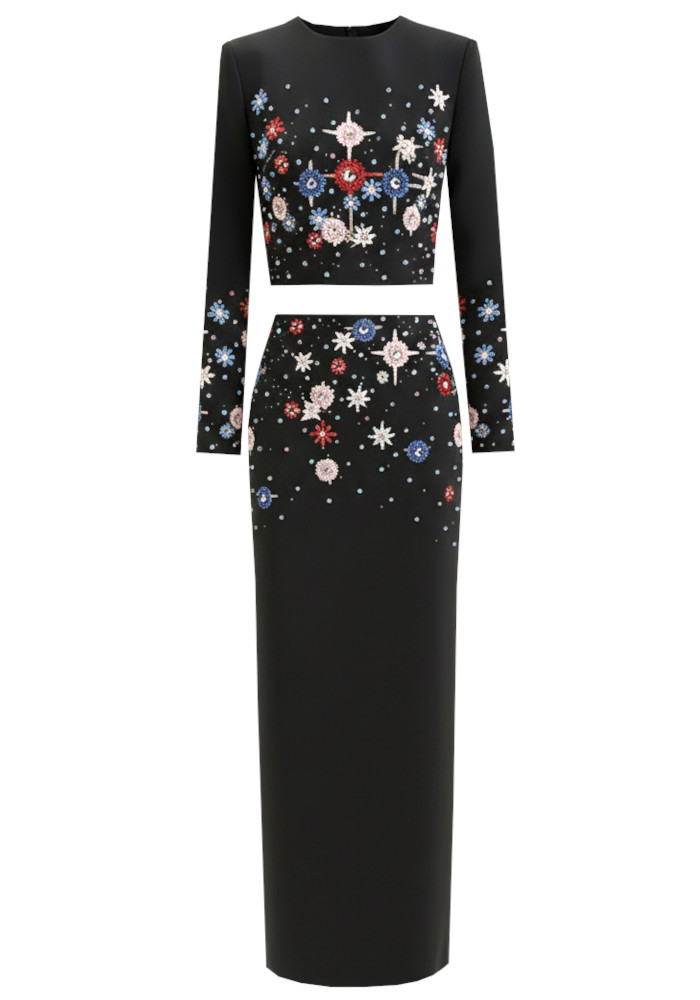 Pearl Embellished Two Piece Maxi Dress Black - Luxe Maxi Dresses and ...