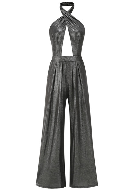 Halter Backless Jumpsuit Grey - Luxe Jumpsuits and Celebrity Inspired ...
