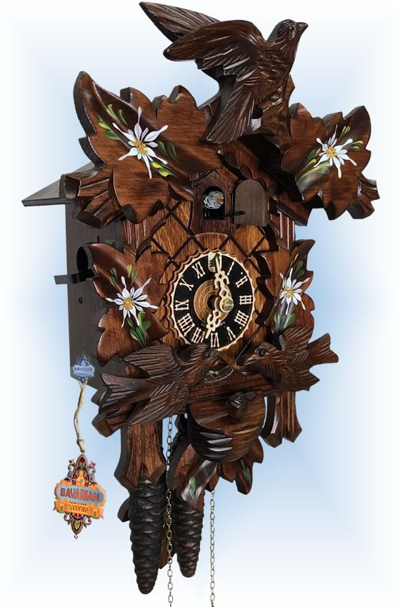 Cuckoo Clock 400/3ed Nesting Edelweiss | by Hones | On Sale