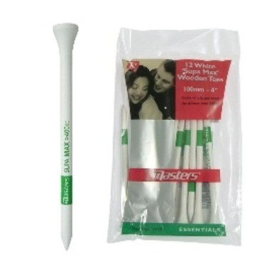 Masters Supa Max Wooden Golf Tees 4" White – Pack of 12