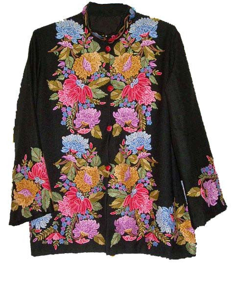 Embroidered Jackets, Kashmiri Wool, Silk Crochet Jackets