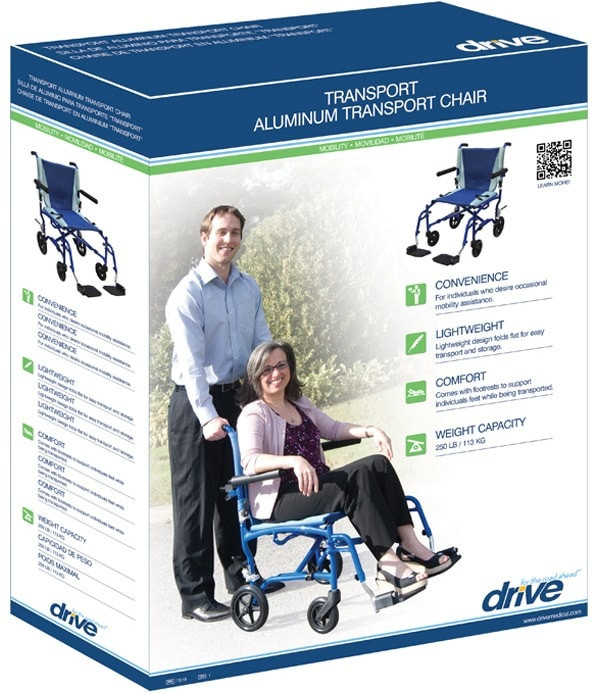 Drive Medical TranSport Aluminum Transport Chair Model TS19 | Baron ...