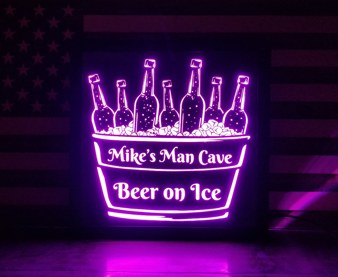Custom Ice Cold Beer 2 Led Sign