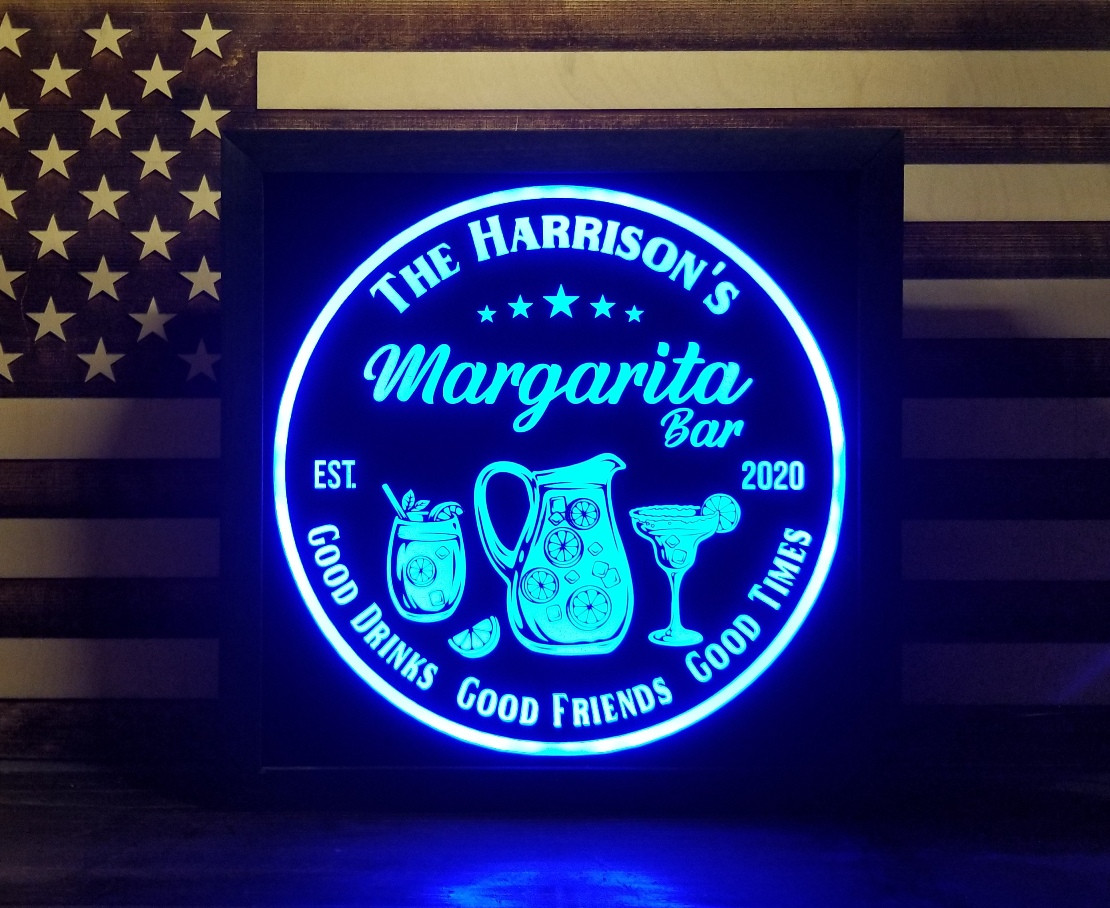 Custom Margarita Bar Home Bar Led Sign
