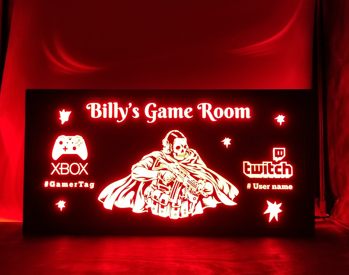 Home & Living Lighting Gaming Tag Father's day gift Led Gamertag Custom ...