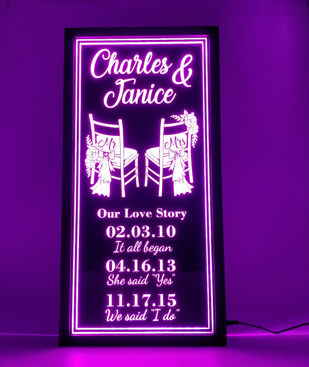 custom Mr & Mrs Wedding led sign