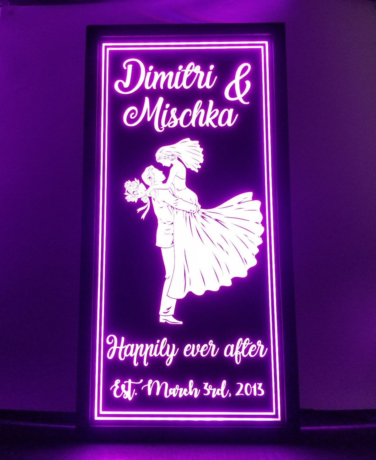 custom Mr & Mrs Wedding led sign