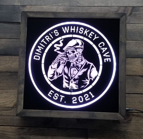 Custom Whiskey Skeleton Home Bar Led Sign