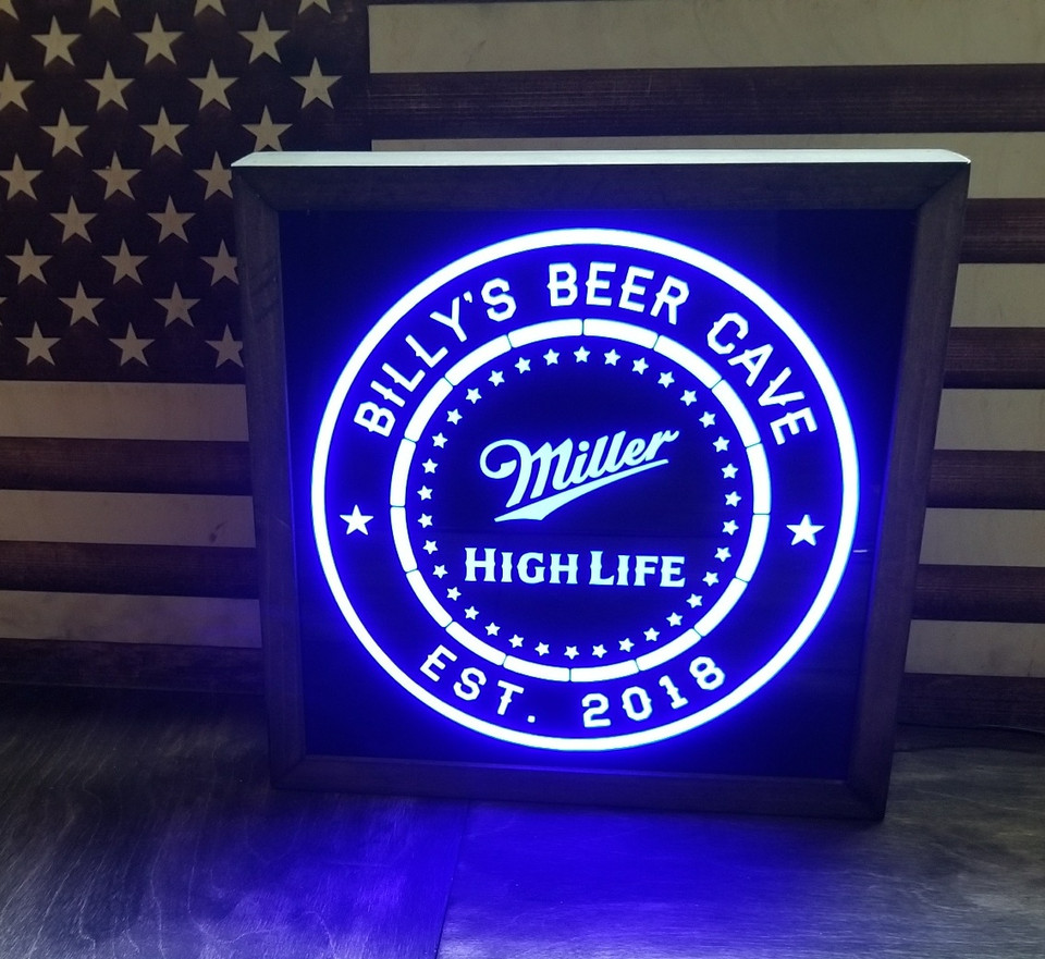Custom Sugar Skull 2 Home Bar Saloon Led Sign