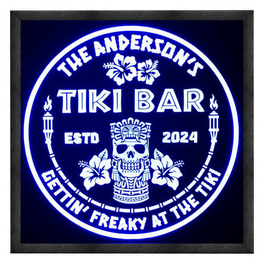 Tiki Skull Bar LED Sign – Personalized “Gettin’ Freaky at the Tiki ...