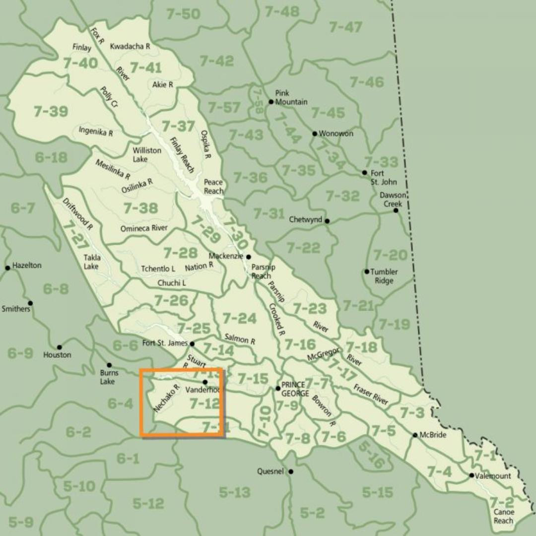 Backroad Maps Hunting TOPO Map 7-12A | Nechako Outdoors Canada