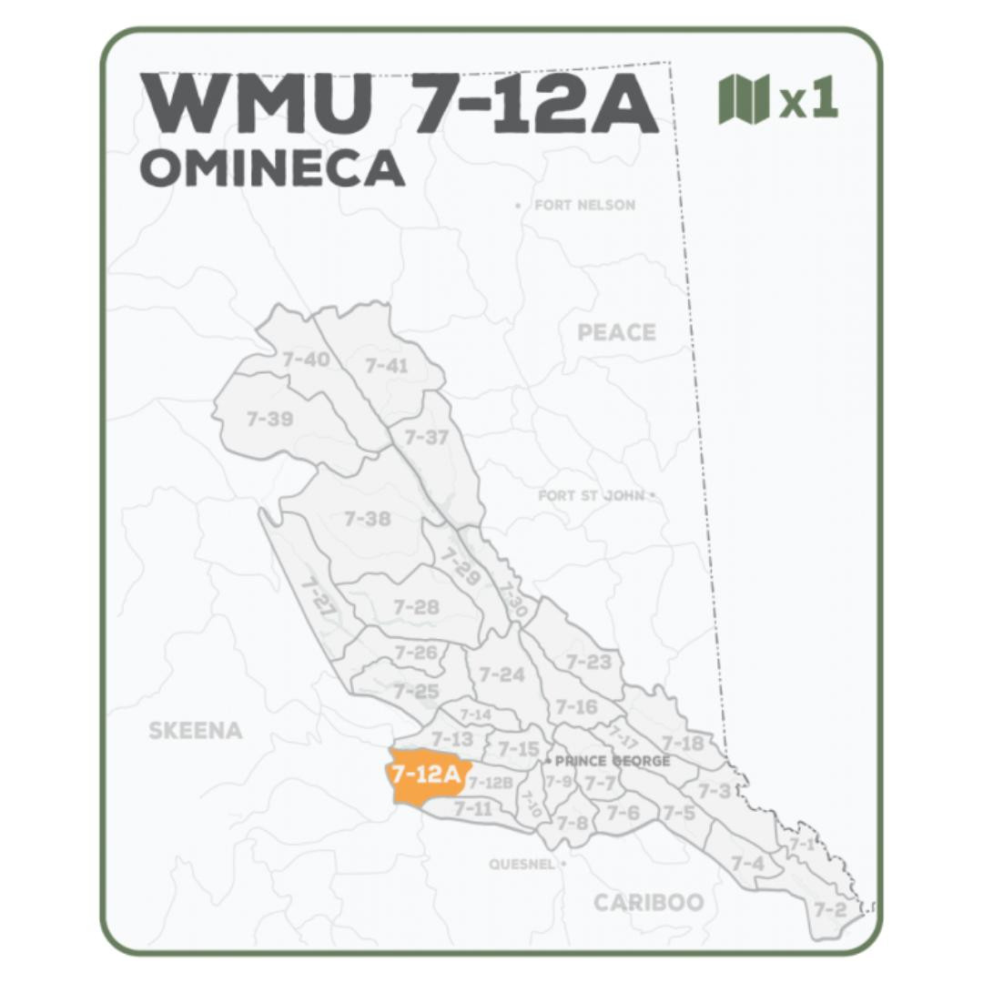 Backroad Maps Hunting TOPO Map 7-12A | Nechako Outdoors Canada