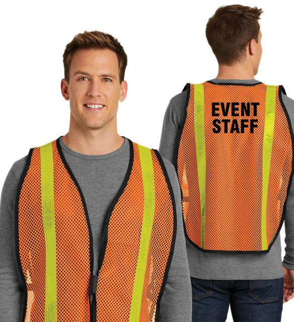 Orange Event Staff Reflective Vest