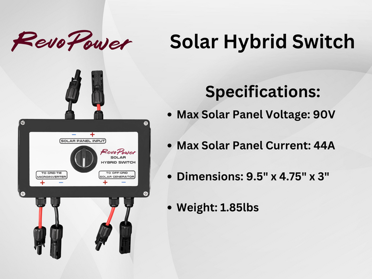 RevoPower Solar Hybrid Switch - on and off grid switch for any solar ...