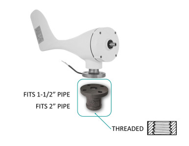 RevoPower Wind Turbine Flange to Threaded Pipe Adapter for 1-1/2" or 2 ...