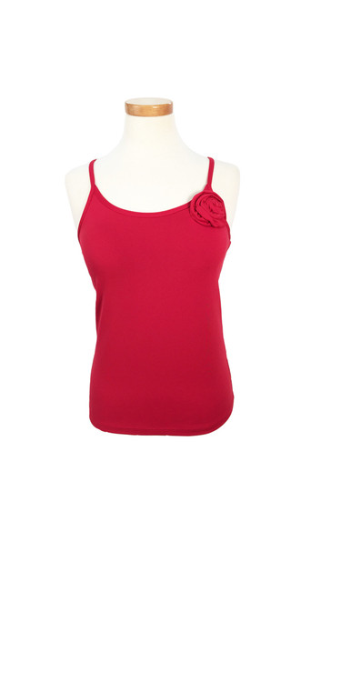 Cami with Rosette in Red - FINAL SALE - Peachy Tan