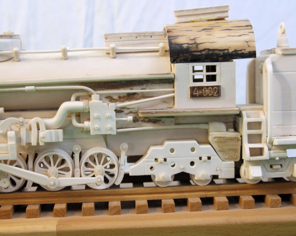 Hand Carved One of a Kind Mammoth Tusk Train Model of the Union Pacific ...