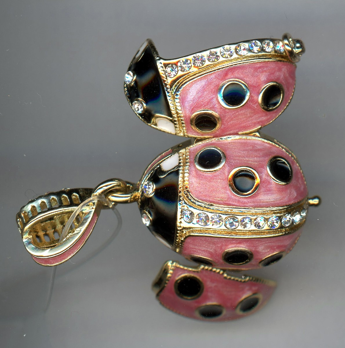 Pink Lady Bug with Latch type Pendant - Olga's Russian Treasures