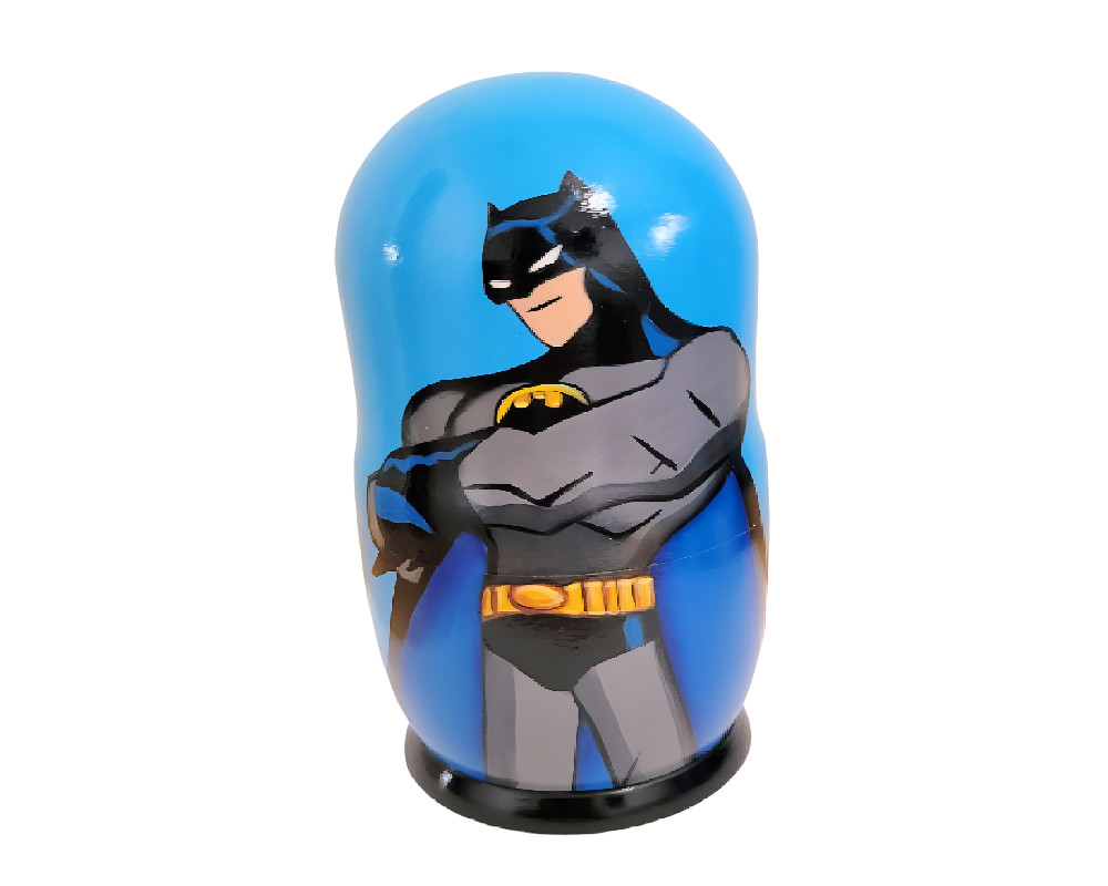 5pcs Hand Painted Russian Nesting Doll of Batman Biggest doll 7 inches ...