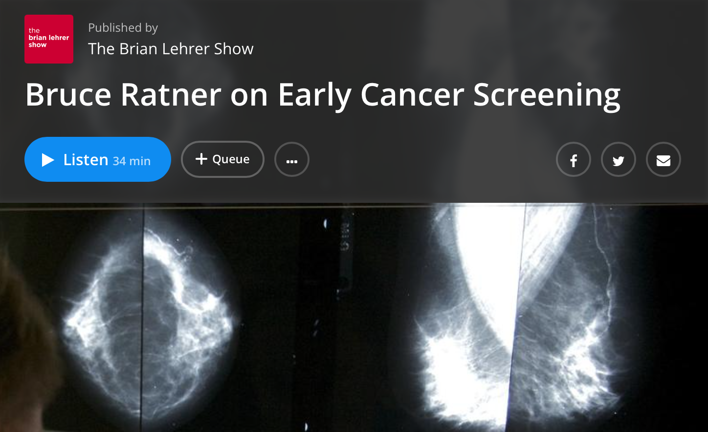 EARLY DETECTION author Bruce Ratner interviewed on WYNC's Brian Lehrer ...