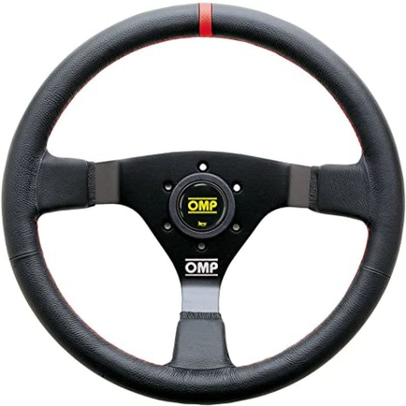 OMP WRC Steering Wheel Black/Red Leather - Faction Motorsports