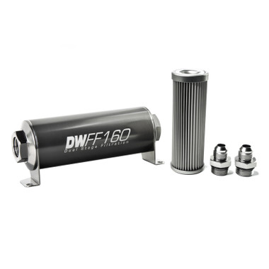 DeatschWerks Stainless Steel 8AN 10 Micron Universal Inline Fuel Filter ...