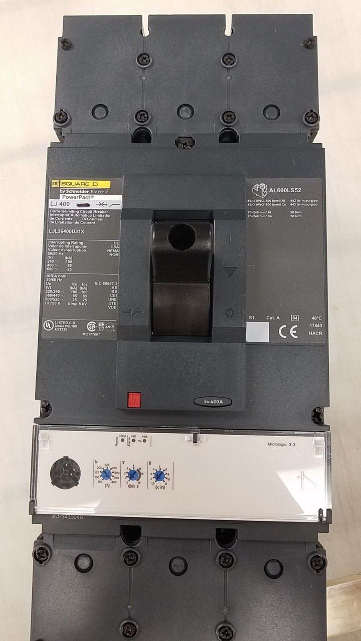 SQUARE D PowerPact LJ 400 LJL36400U31X Breaker 400 amp