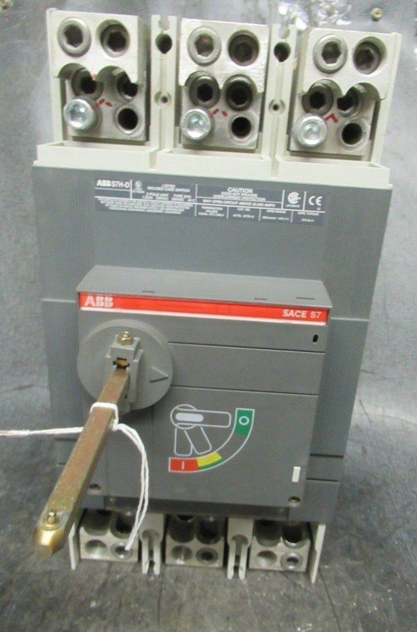 ABB BREAKER S7H-D SACE S7 3 POLE 600VAC 1000A 600VDC W/ LUGS