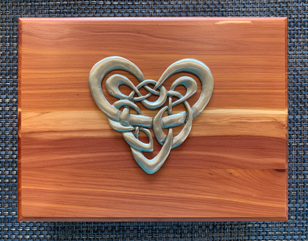 Celtic Heart Wall Plaque on American Cedar Box | Cynthia Webb Designs