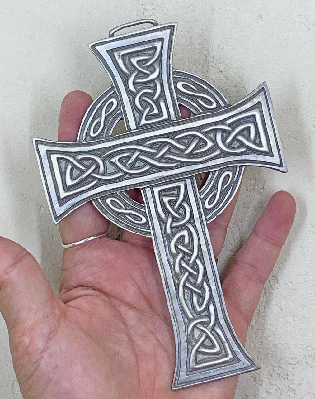 Celtic Cross Wall Plaque Pewter | Cynthia Webb Designs