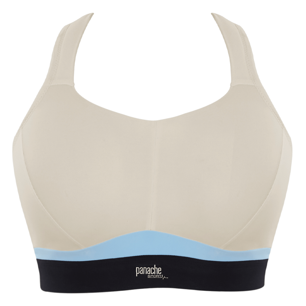 Panache Sport Boundless Non-Wired Sports Bra - Chalk/Black - boobydoo