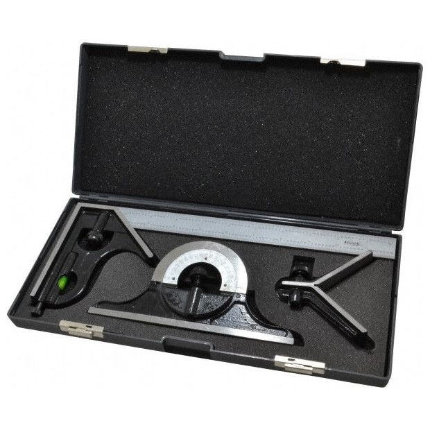 SPI Combination Square Set, 4 Piece, with Hardened Steel Head, 12" 4R ...