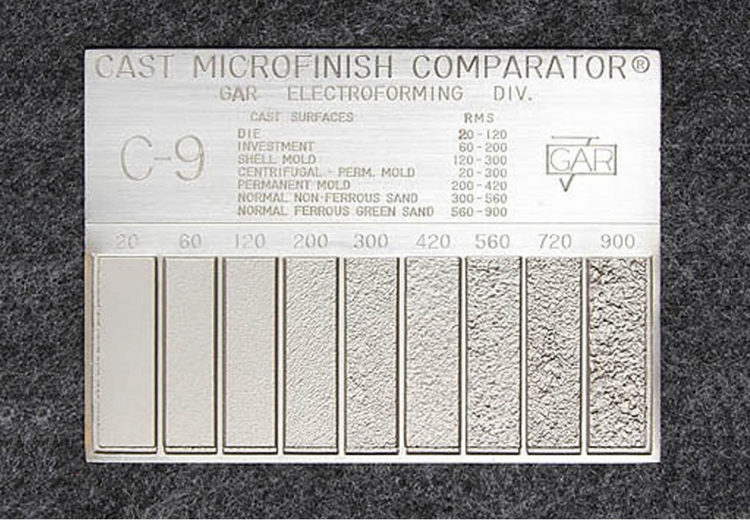 GAR C-9 Cast Microfinish Comparator Surface Roughness Scale - 16039 ...