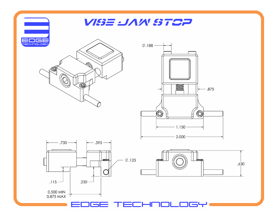 Edge Technology Tool Vise Jaw Stop - 14-000 - Penn Tool Co., Inc