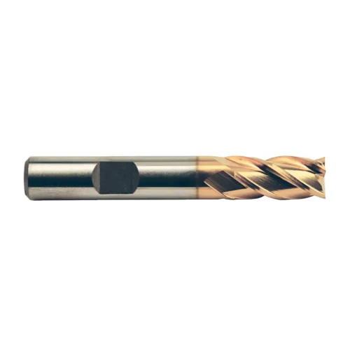 Weldon Tool M42 8% Cobalt TiN Coated 4 Flute Single End Mill, 5/8" Size ...