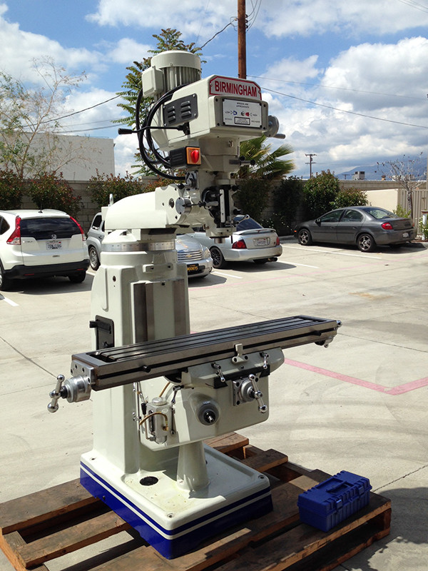 Birmingham Milling Machine 9" x 49" Table, R8 Spindle, 3HP/220V Motor w ...