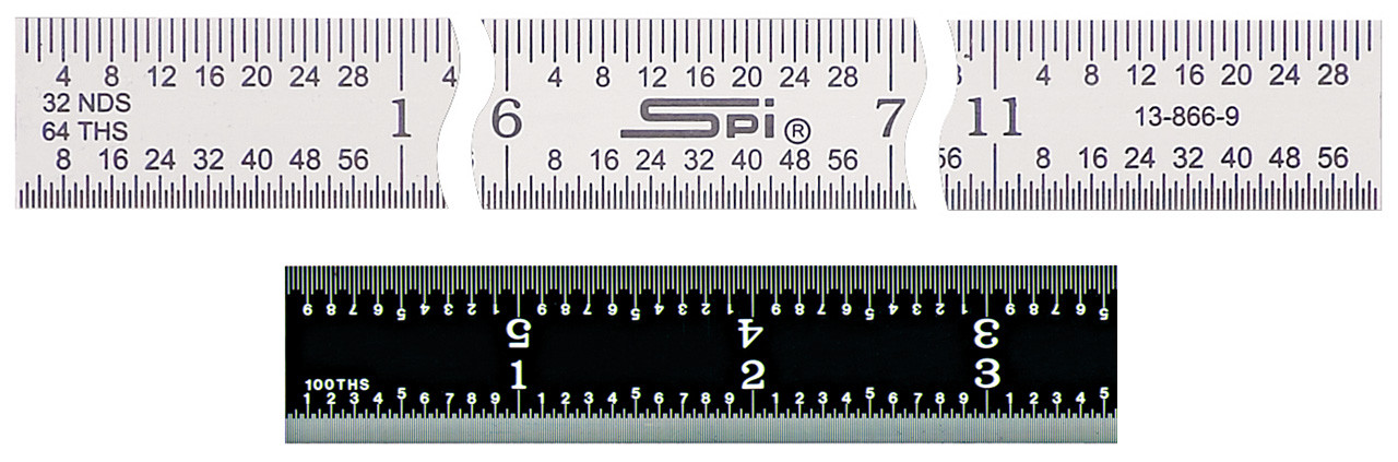 SPI Rigid Steel Rules, Satin Chrome & EZ View Finish - Penn Tool Co., Inc