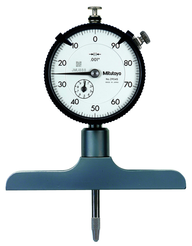 Mitutoyo ABSOLUTE Dial Depth Gage, 0-8" Range, 1" Stroke, 4" x 0.63 ...