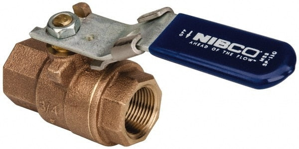 NIBCO 3/4" Pipe, Full Port, Bronze Standard Ball Valve 2 Piece, Inline ...