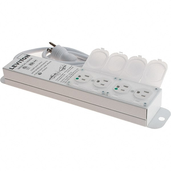 Leviton 4 Outlets, 125 VAC15 Amps, 7 ft. Cord, Standard Power Outlet ...