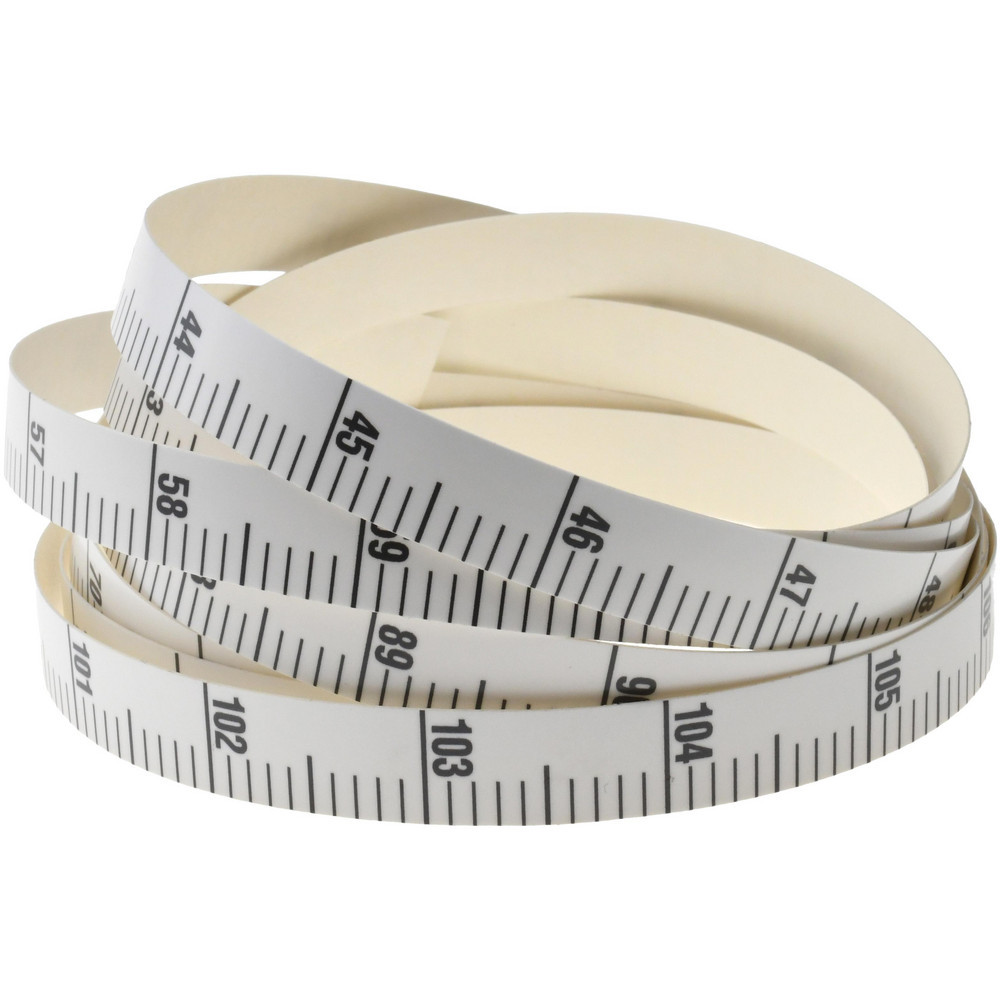 Made in USA 9 Ft. Long x 1/2 Inch Wide, 1/10 Inch Graduation, White ...
