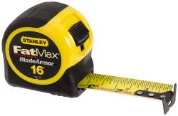 Stanley Tape Measure: 16 ft. Long, 1-1/4" Width, Yellow Blade 1/16 ...