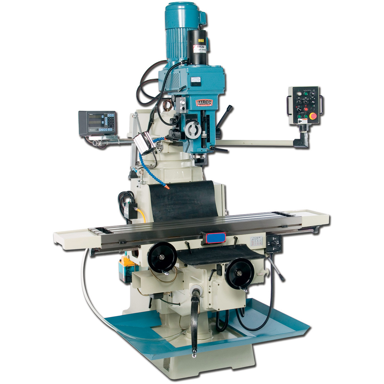 Baileigh VM-1258-3 Vertical Milling Machine, 12" x 58" Table, 220V 3 ...