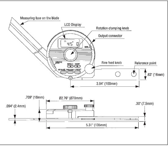Mitutoyo Digital Universal Protractor Series 187 - 187-552| Penn Tool ...