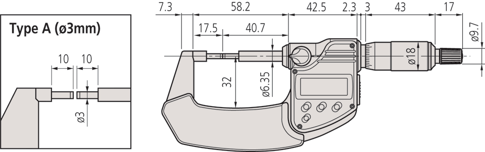 Mitutoyo Digimatic Spline Micrometer 0-1"/ 0-25mm - 331-351| Penn Tool ...