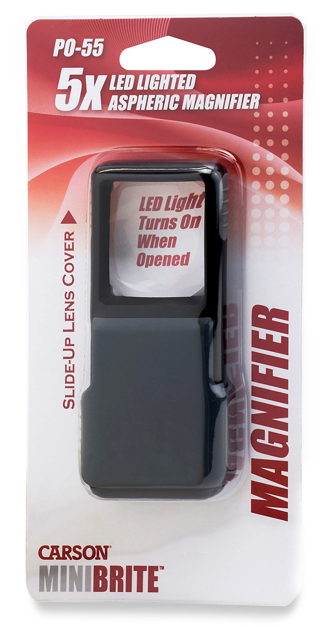 Carson MiniBrite Pocket Slide-out 5x LED Magnifier - PO-55 - Penn Tool ...