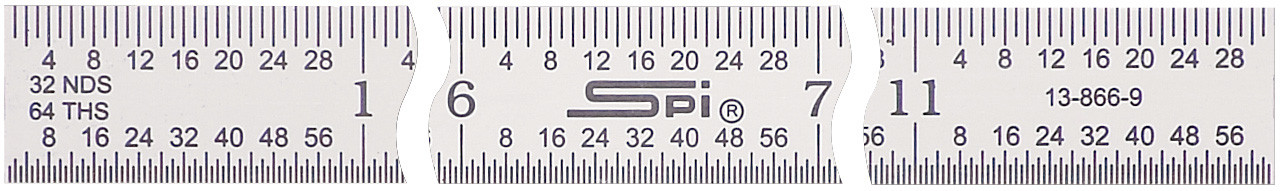 SPI Rigid Steel Rule, Satin Chrome Finish, 6"/150mm E/M - 13-844-6 ...