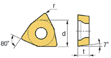 Everede 80º Trigon Indexable Carbide Turning / Boring Insert - WCGT-108 ...